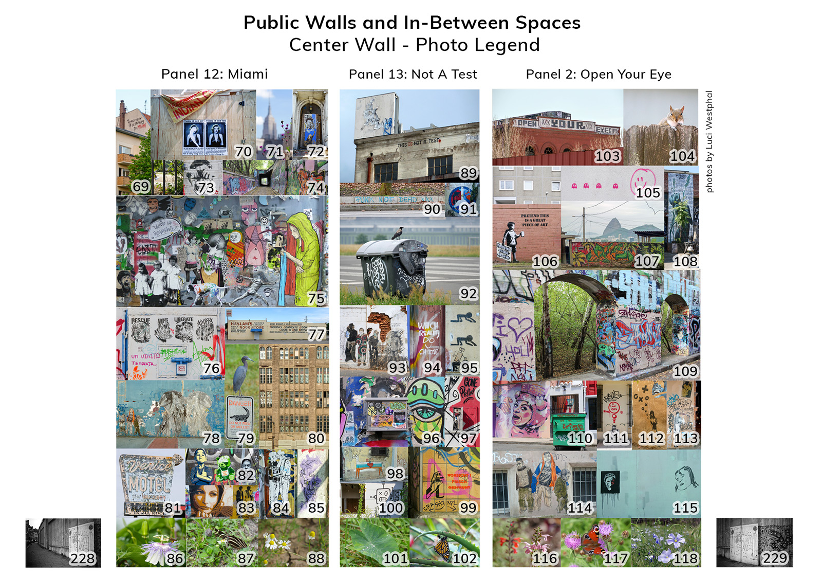 Photo Map Legend of "Public Walls and In-Between Spaces" - Luci Westphal